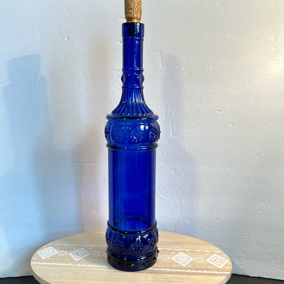 Accents | Vintage Round Colbalt Blue Glass Bottle 13 Inch | Poshmark